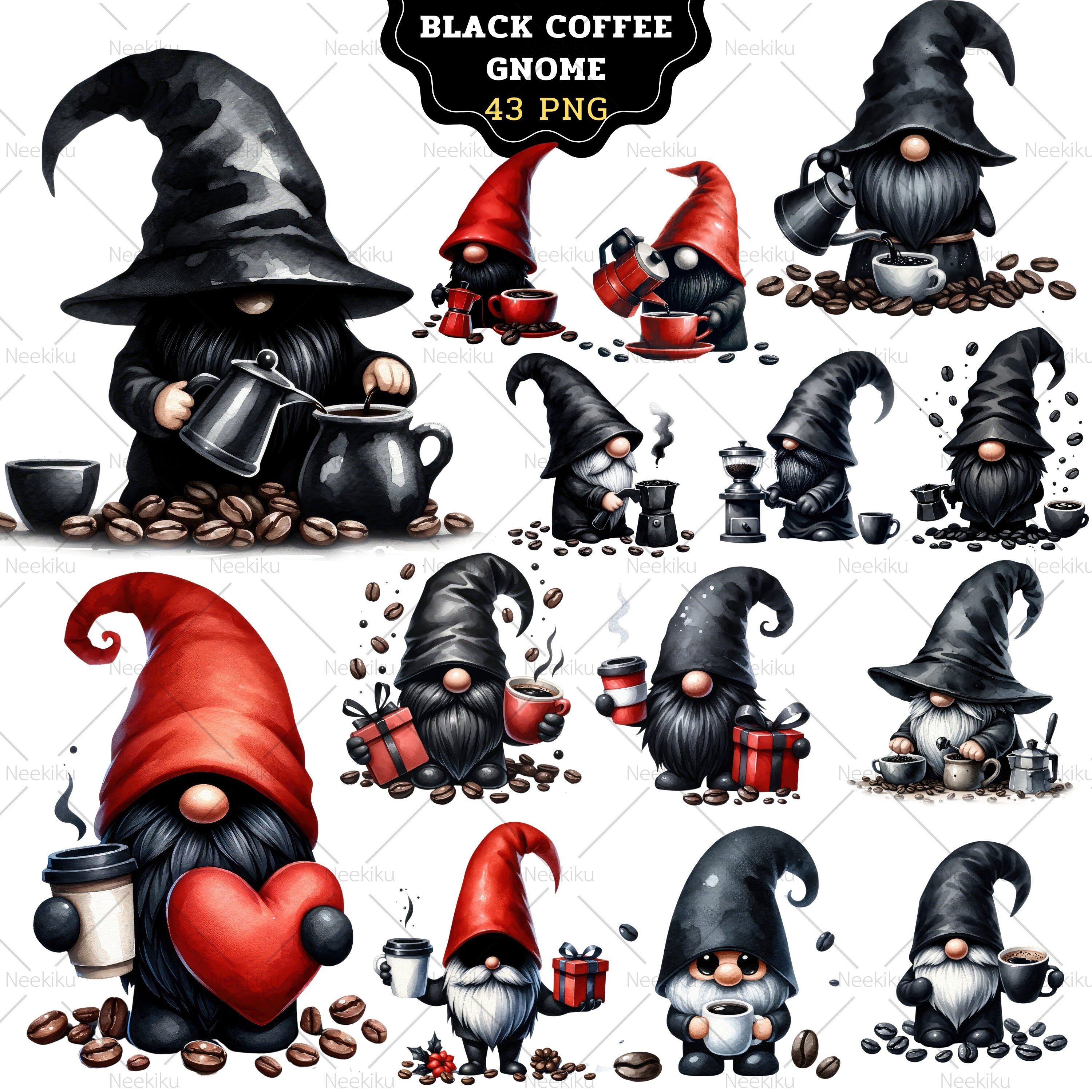 Black Coffee Gnome PNG, Coffee Gnome Sublimation, Coffee Gnome ...