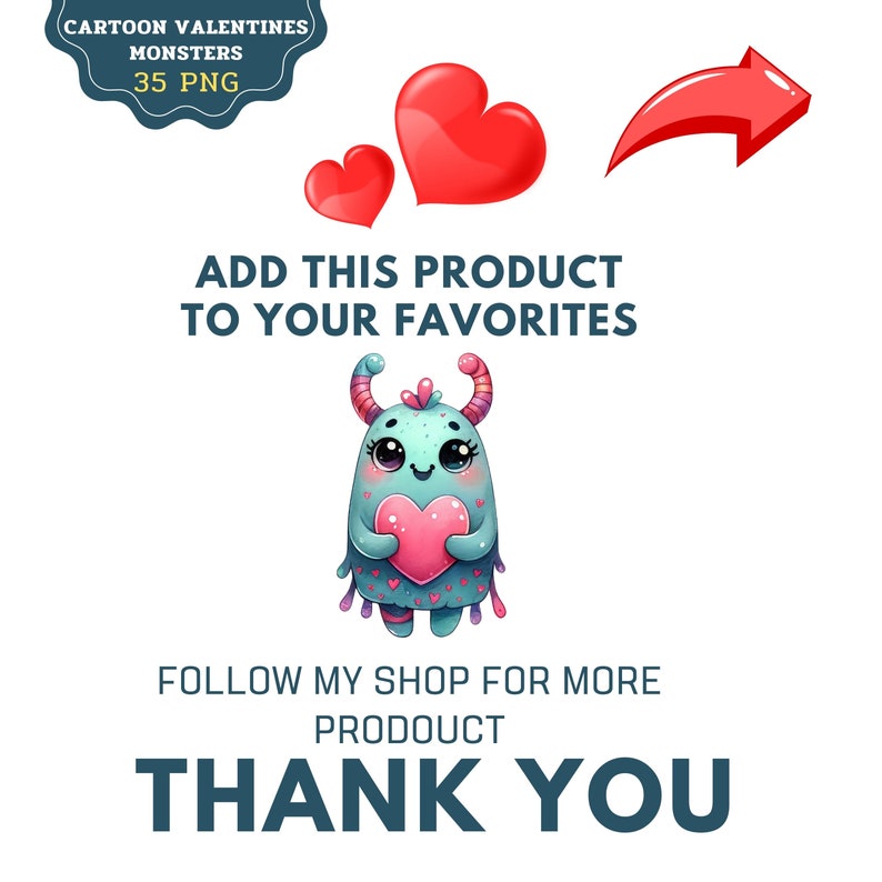 Cute Cartoon Valentines Monsters Clipart, Monsters in Love, Valentines ...