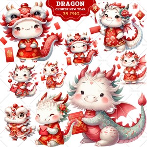 2024 Cute Dragon Clipart, Chinese Lunar New Year, Chinese New Year ...