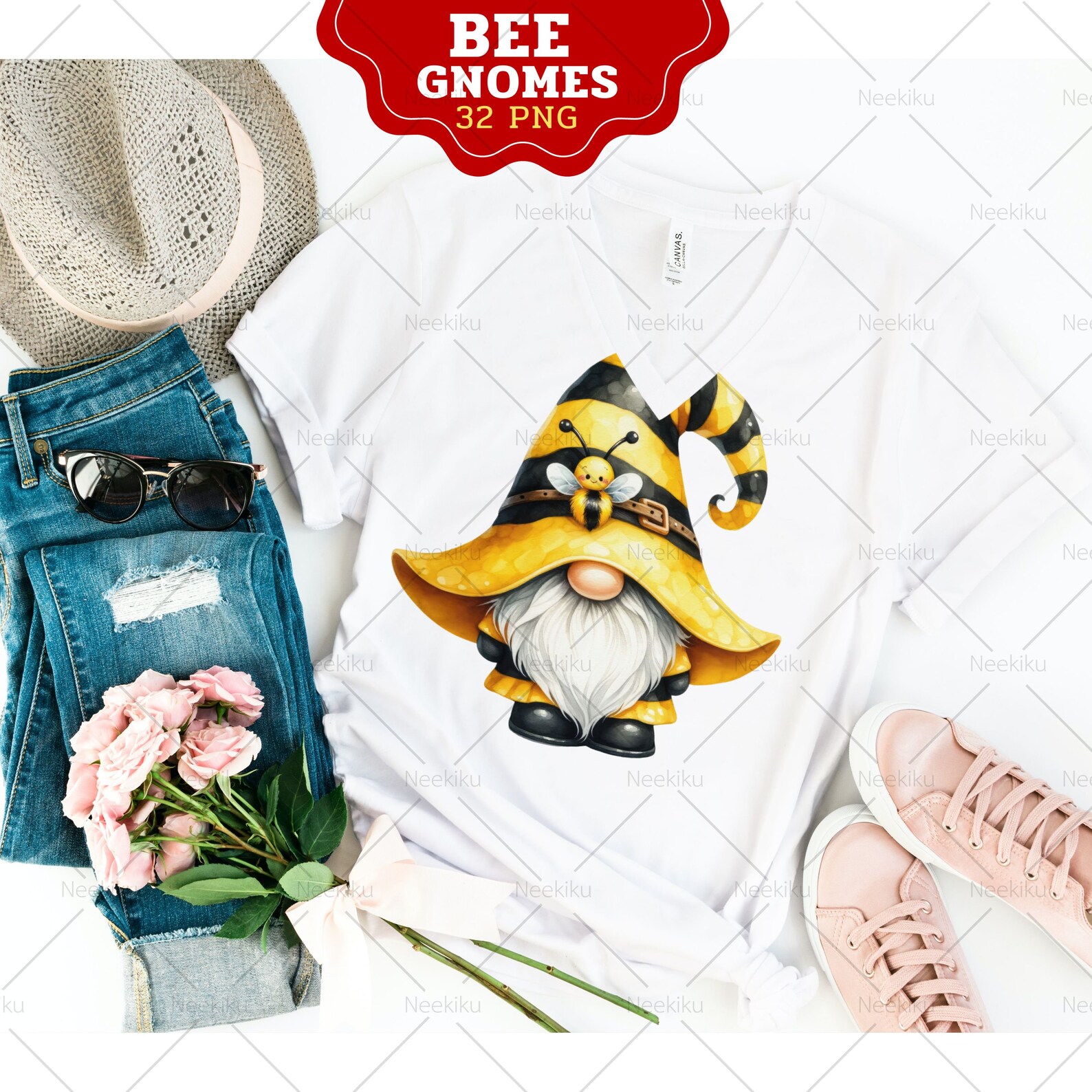 Bee Gnomes Png, Sunflower Gnomes Png, Summer Clipart, Bundle Collection ...