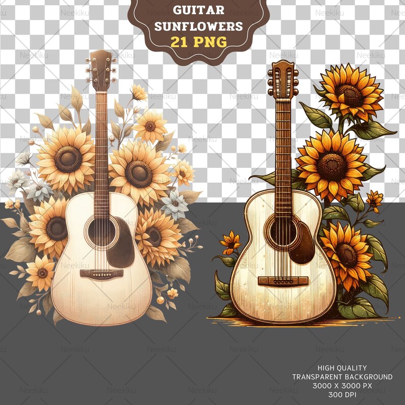 Guitar Sunflower Png, Western Png, Country Music Lover, Western ...