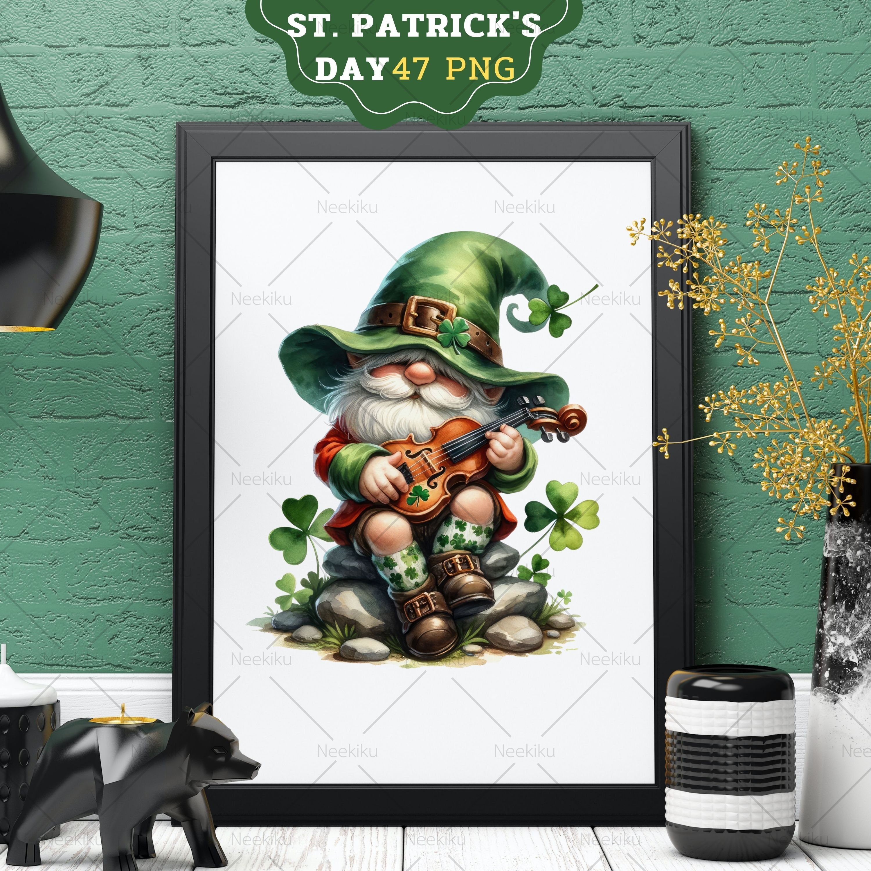 Lucky Gnomes St. Patrick's Day Clipart, Shamrock Clipart, Leprechaun ...