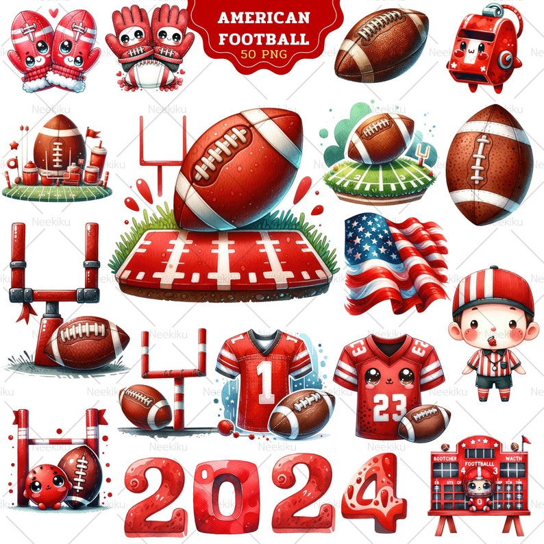 Cute Watercolor American Football Png, Cute Sports Illustrations ...