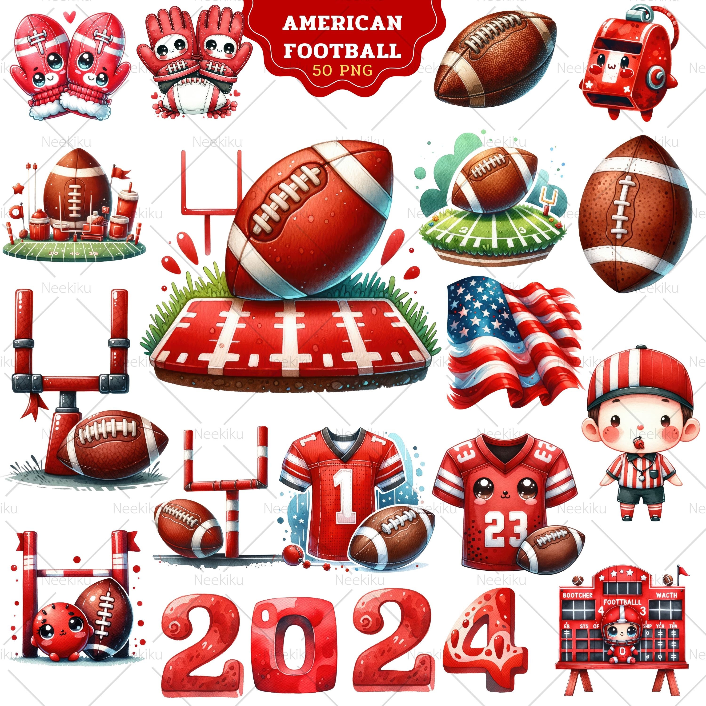 Cute Watercolor American Football Png, Cute Sports Illustrations ...
