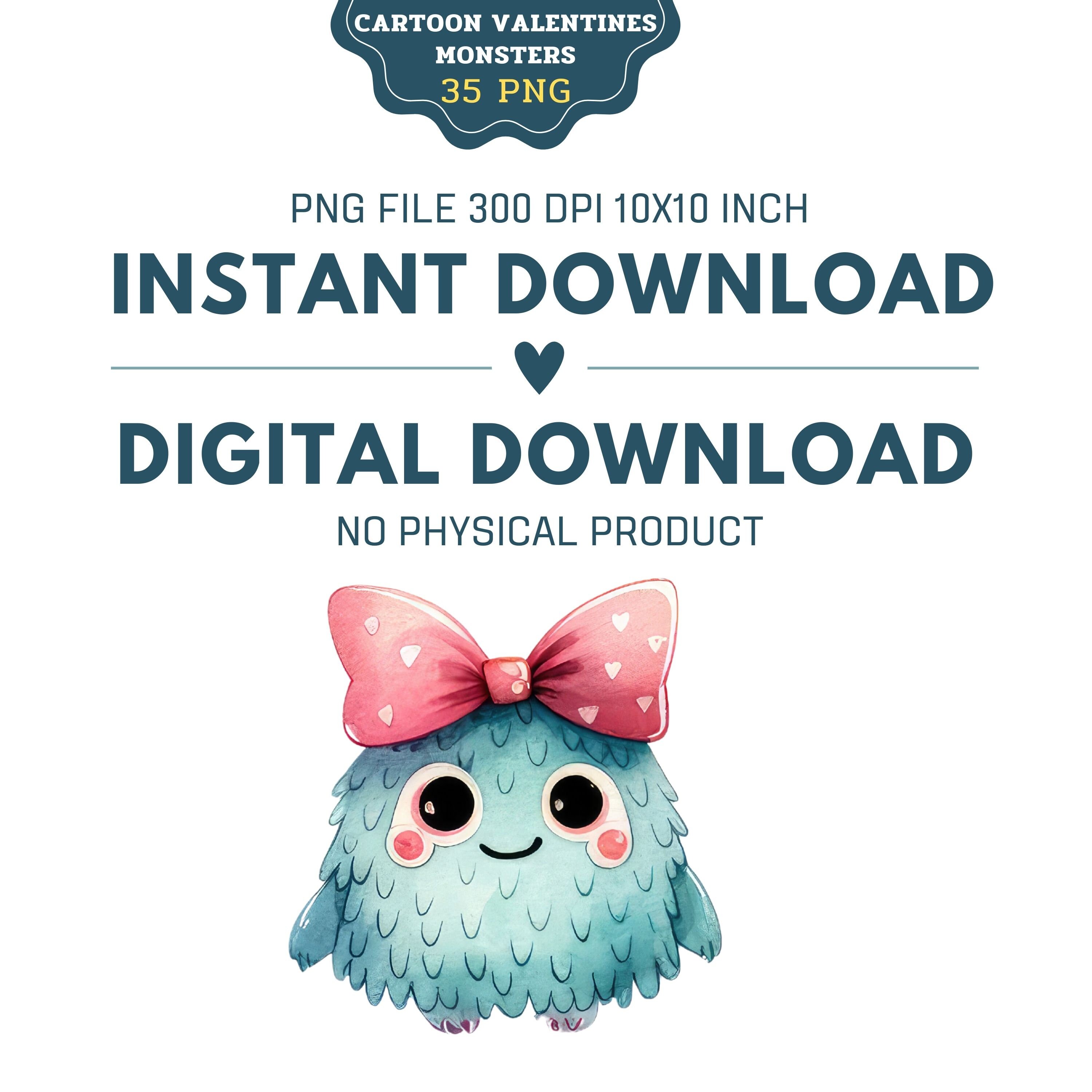 Cute Cartoon Valentines Monsters Clipart, Monsters in Love, Valentines ...