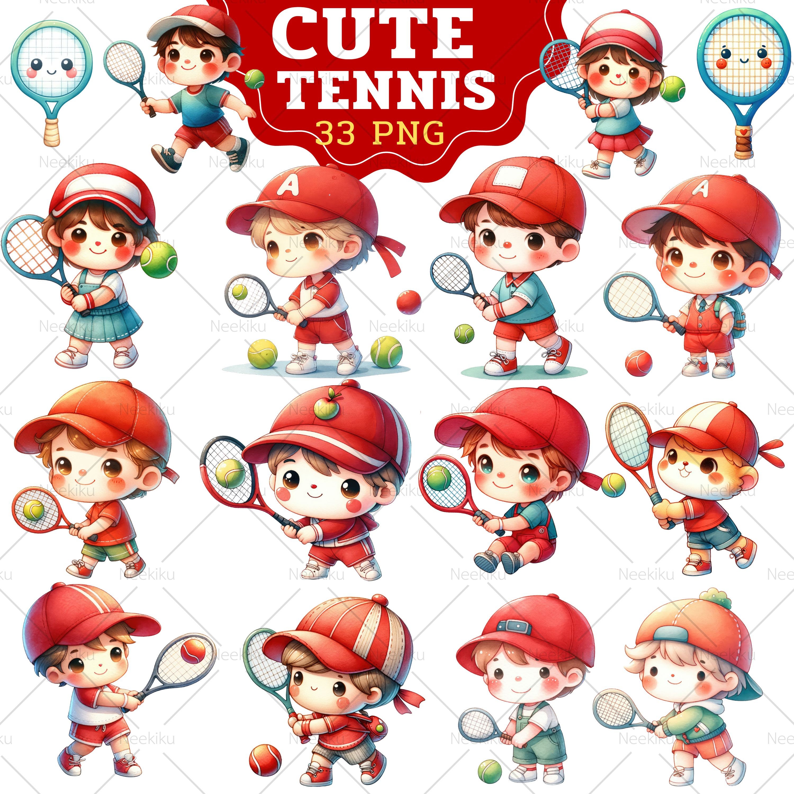 33 Tennis PNG Clipart Bundle, Watercolor Tennis Player, Tennis Clipart ...