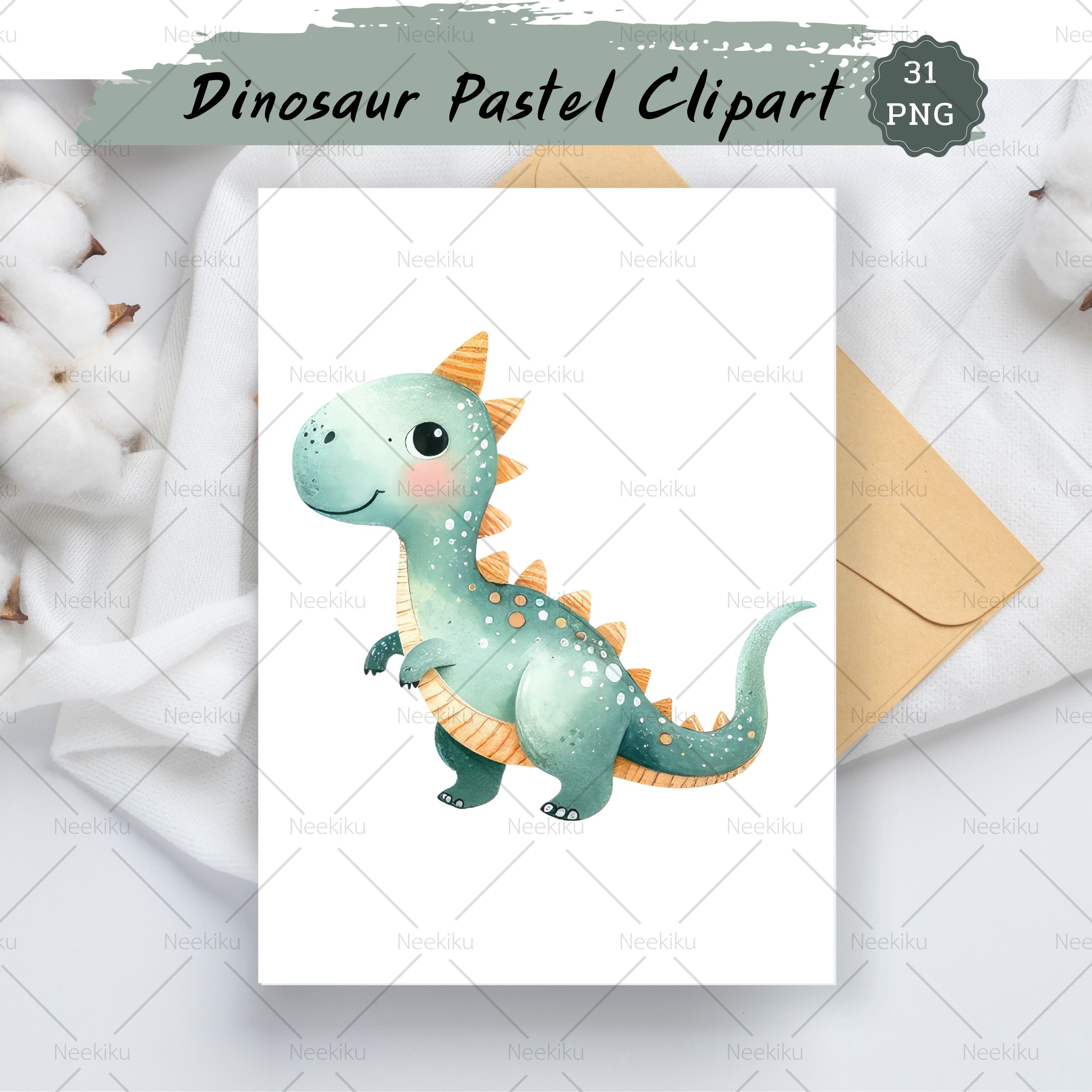 Dinosaur Watercolor Clipart, Nursery Clipart, Baby Boy Nursery Decor ...