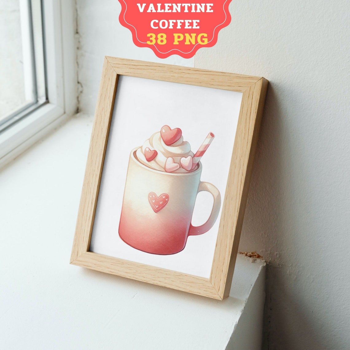 Valentine Coffee Clipart, Watercolor Coffee Mug, Coffee Lover, Latte ...