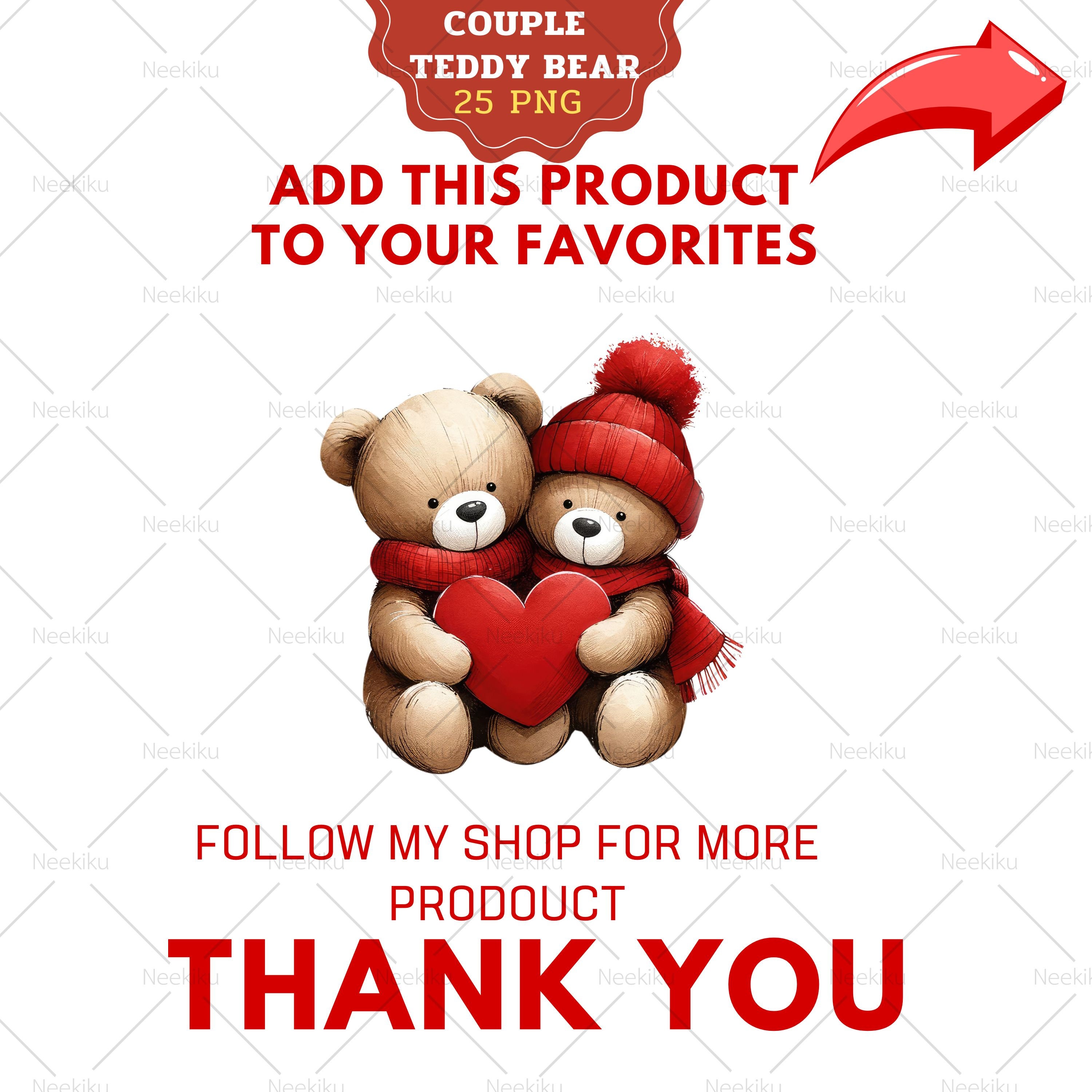 Couple Bear Clipart, Teddy in Love PNG, Teddy Bear Watercolor ...