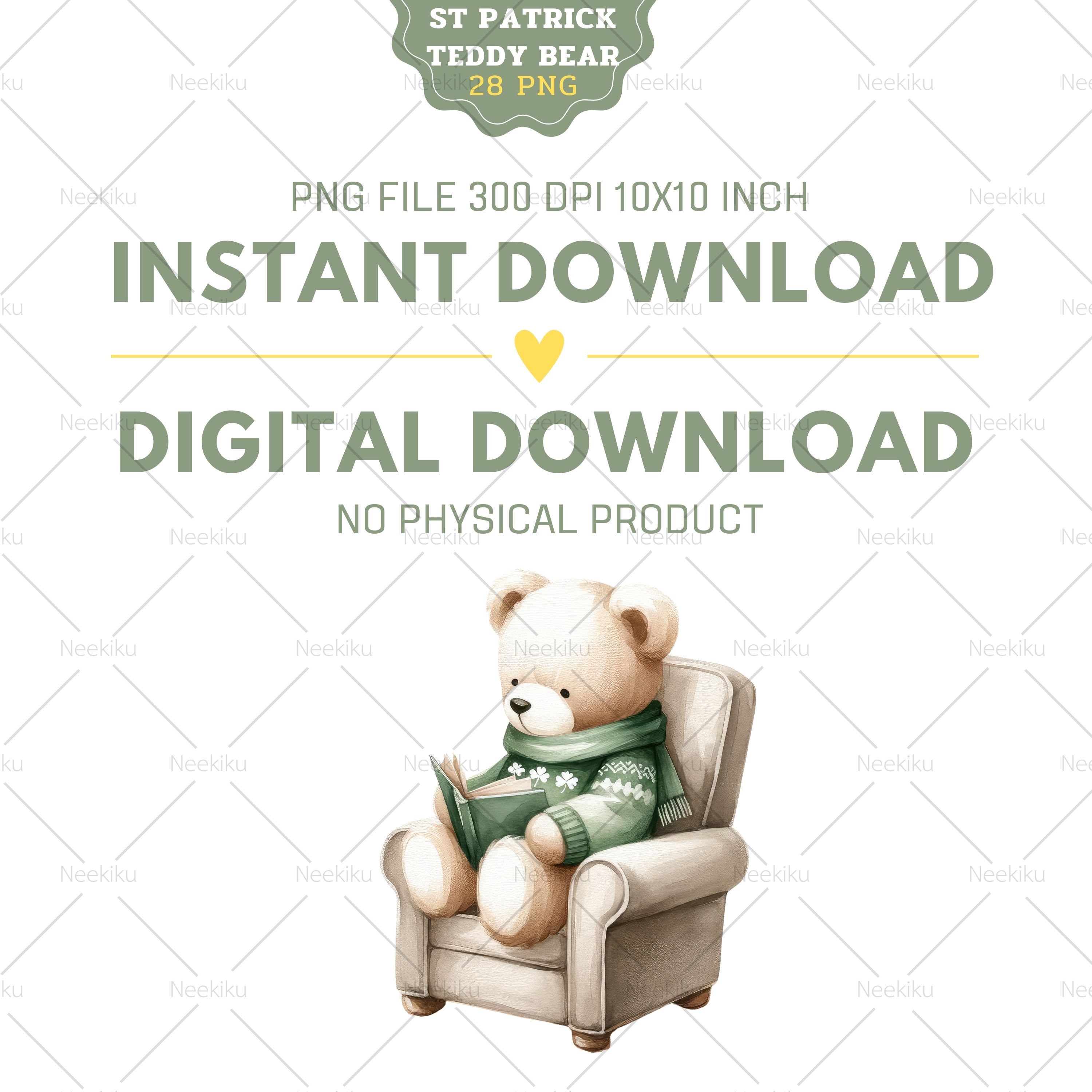 St Patrick Teddy Bear Clipart, St Patrick Minimalist Style, Teddy Bear ...