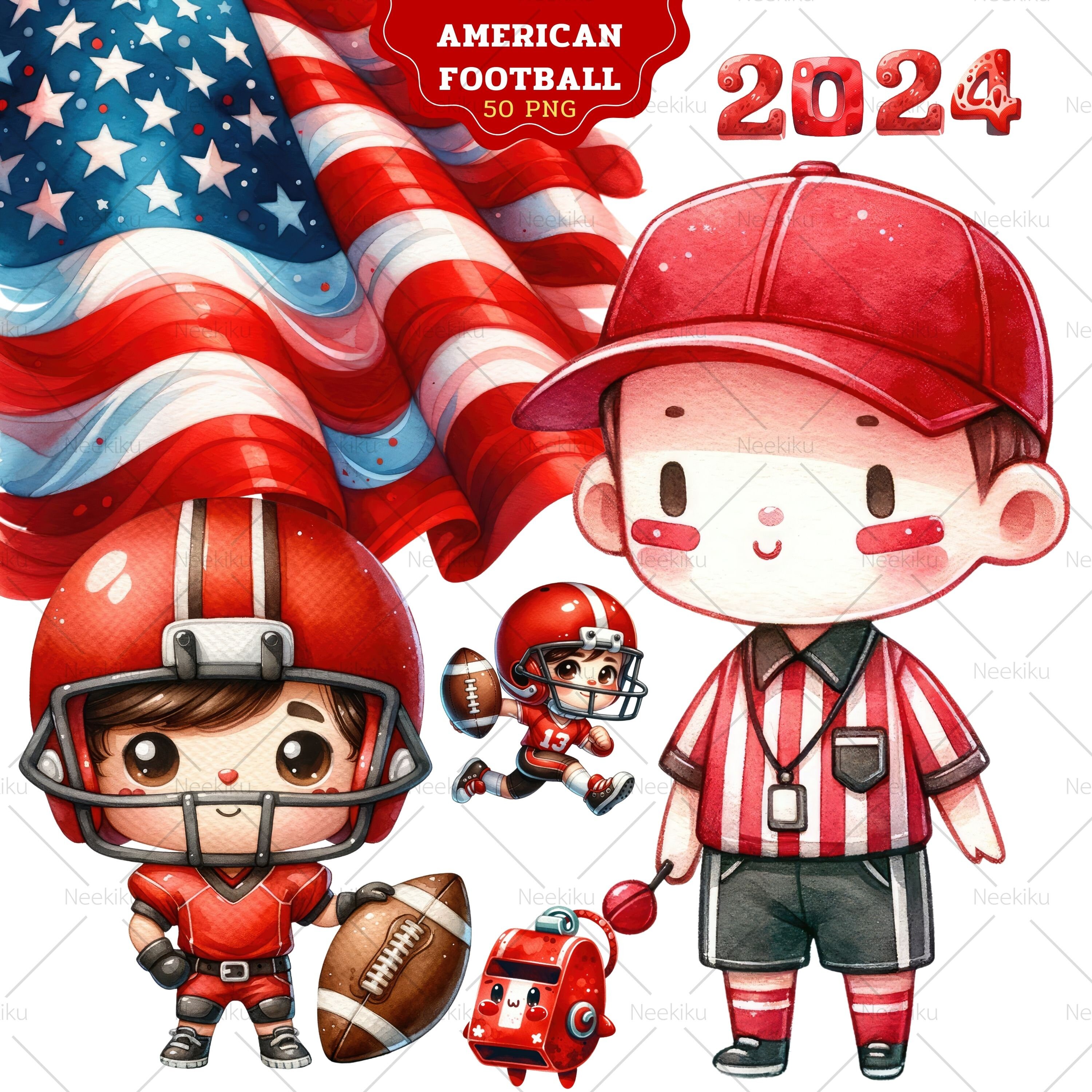 Cute Watercolor American Football Png, Cute Sports Illustrations ...