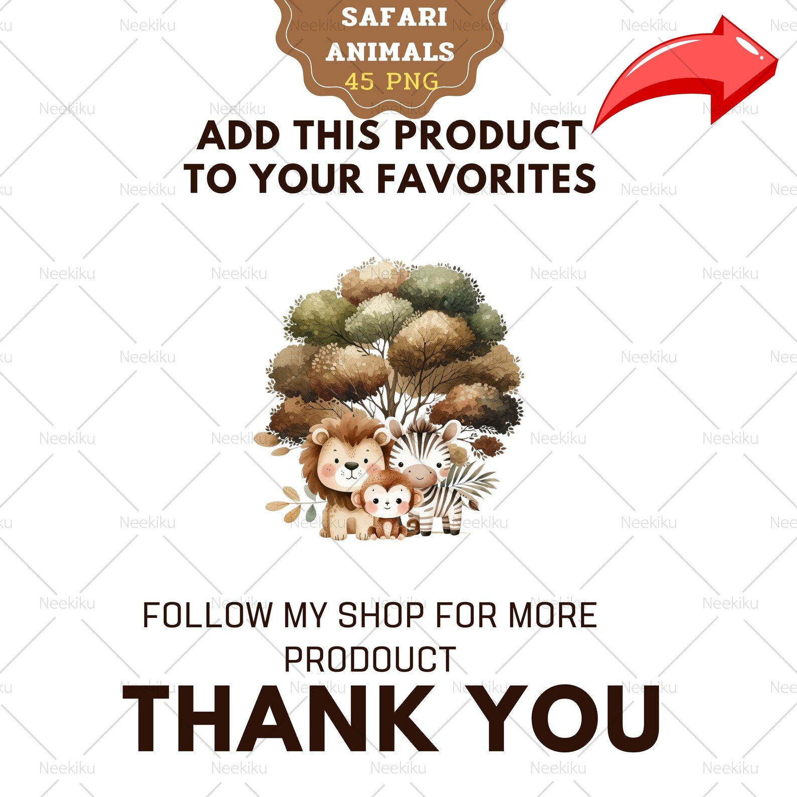 Safari Baby Animals Watercolor Clipart, Jungle Animal Nursery Art ...