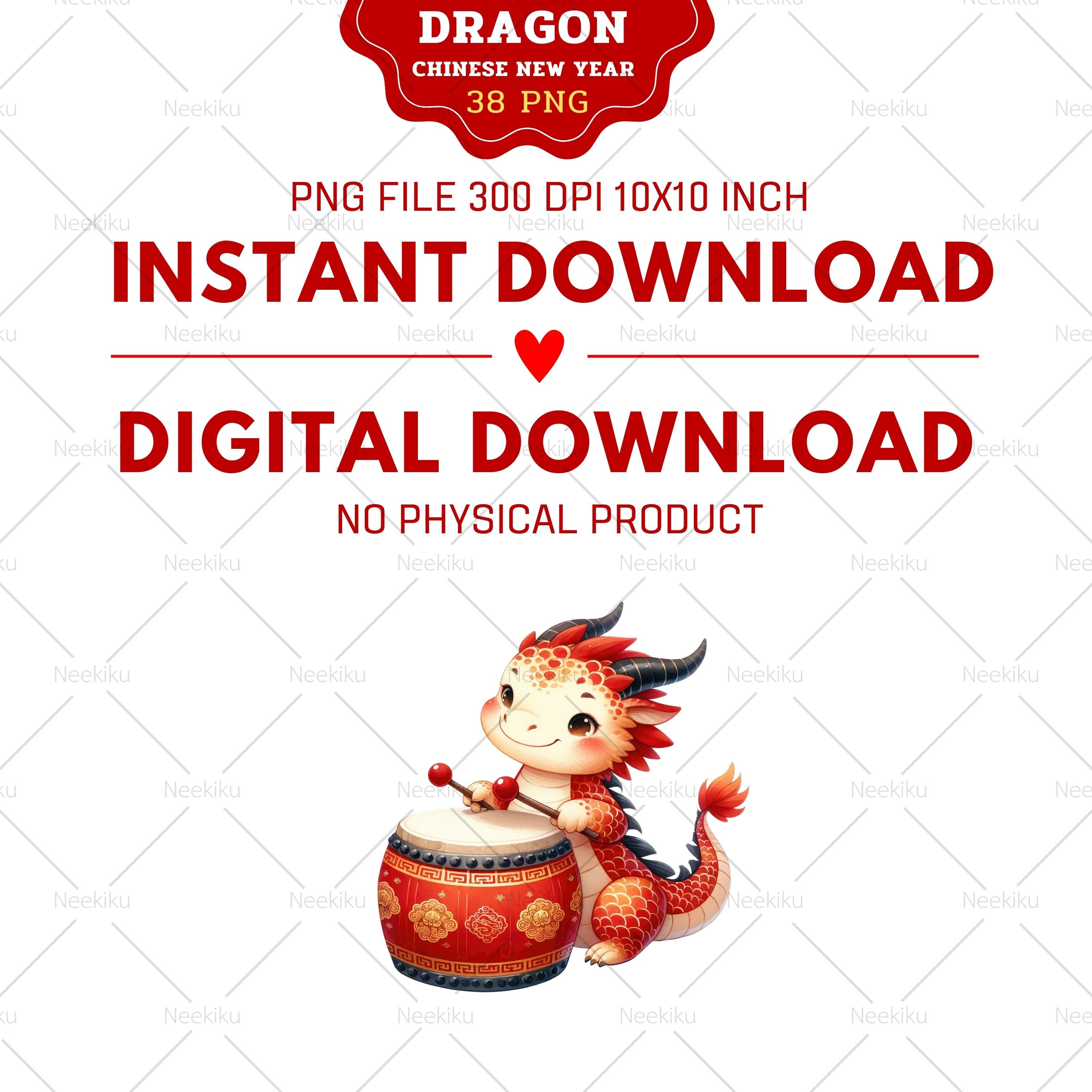 2024 Cute Dragon Clipart, Chinese Lunar New Year, Chinese New Year ...