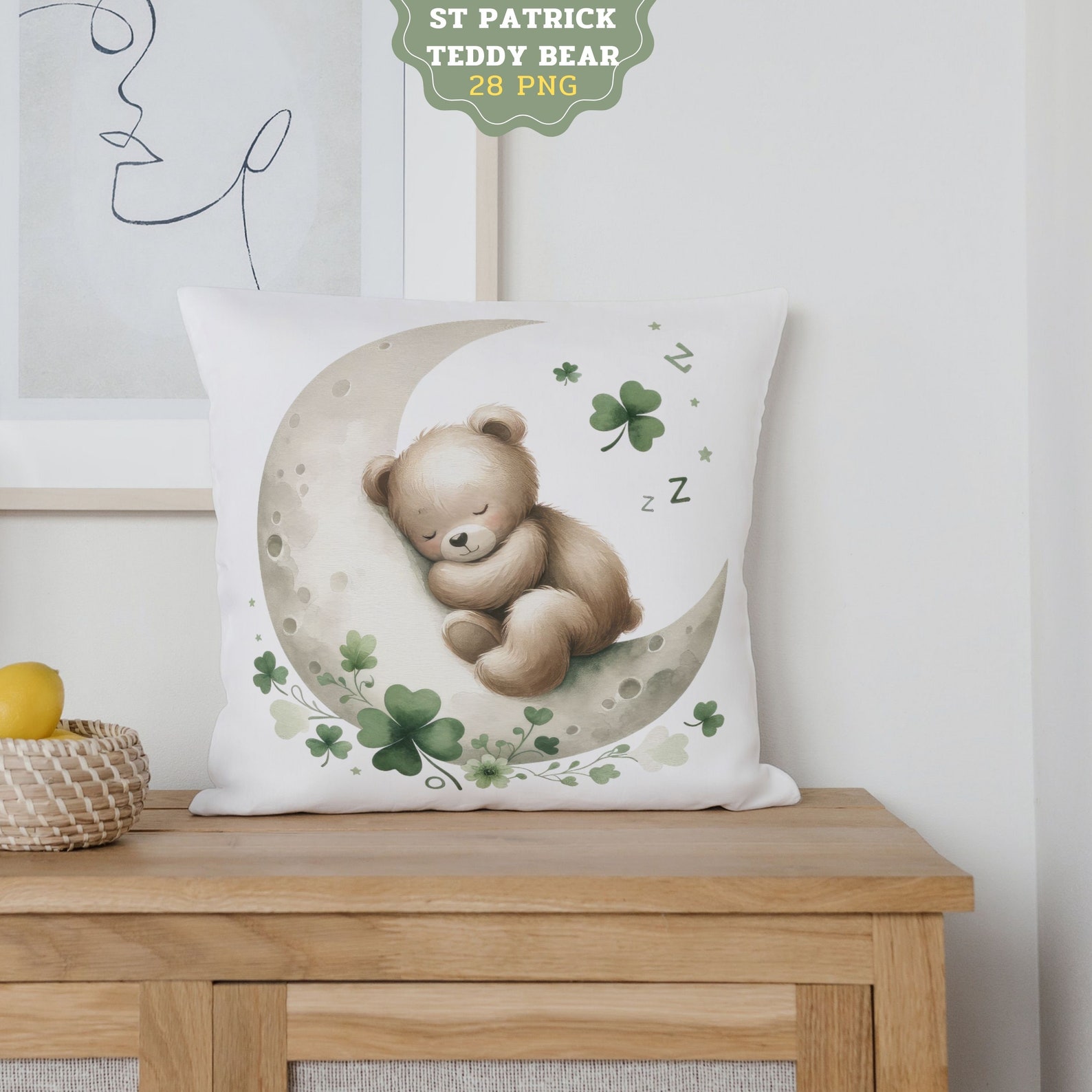 St Patrick Teddy Bear Clipart, St Patrick Minimalist Style, Teddy Bear ...