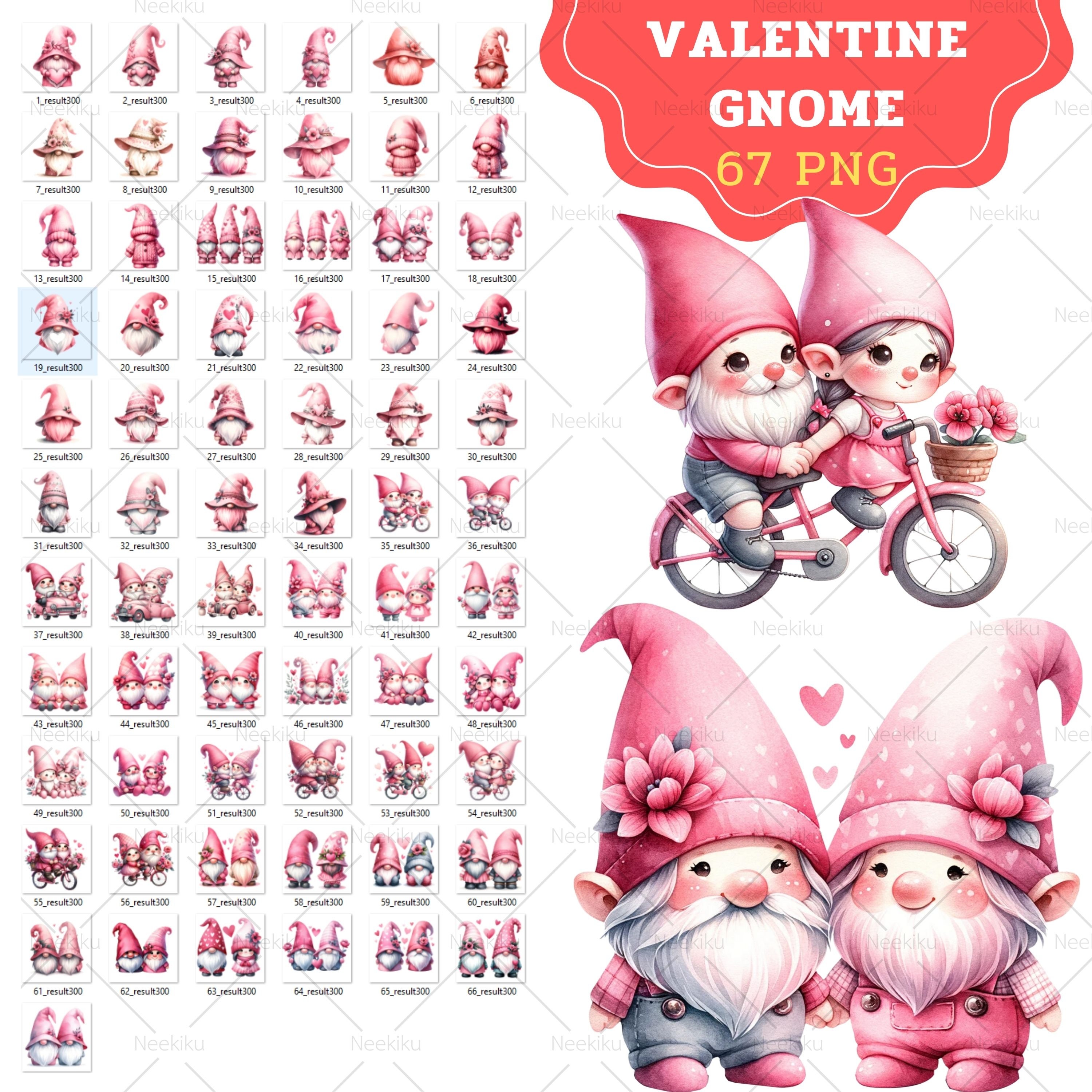 Watercolor Valentines Gnomes Clipart, Gnomes PNG, Valentines Day ...