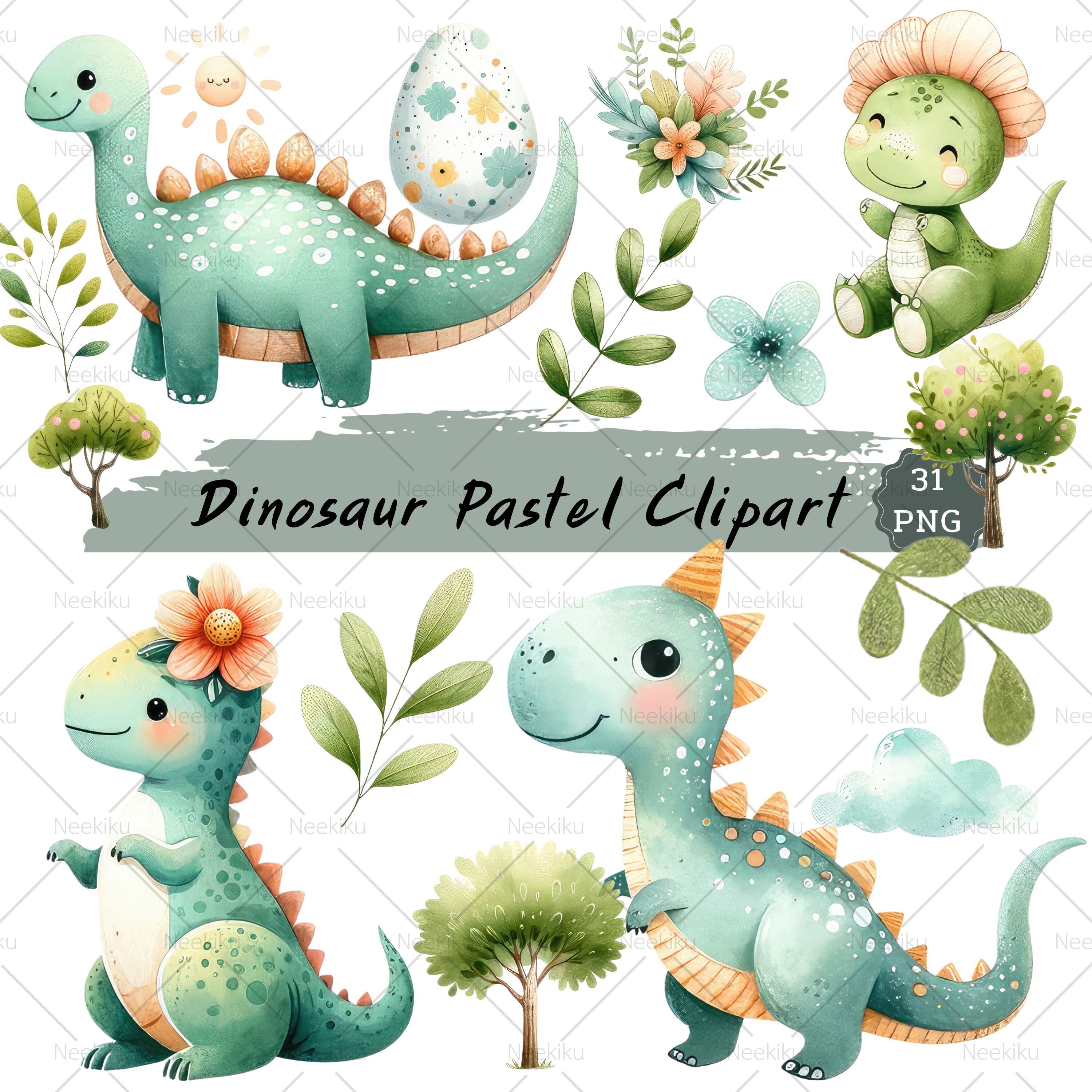 Dinosaur Watercolor Clipart, Nursery Clipart, Baby Boy Nursery Decor ...
