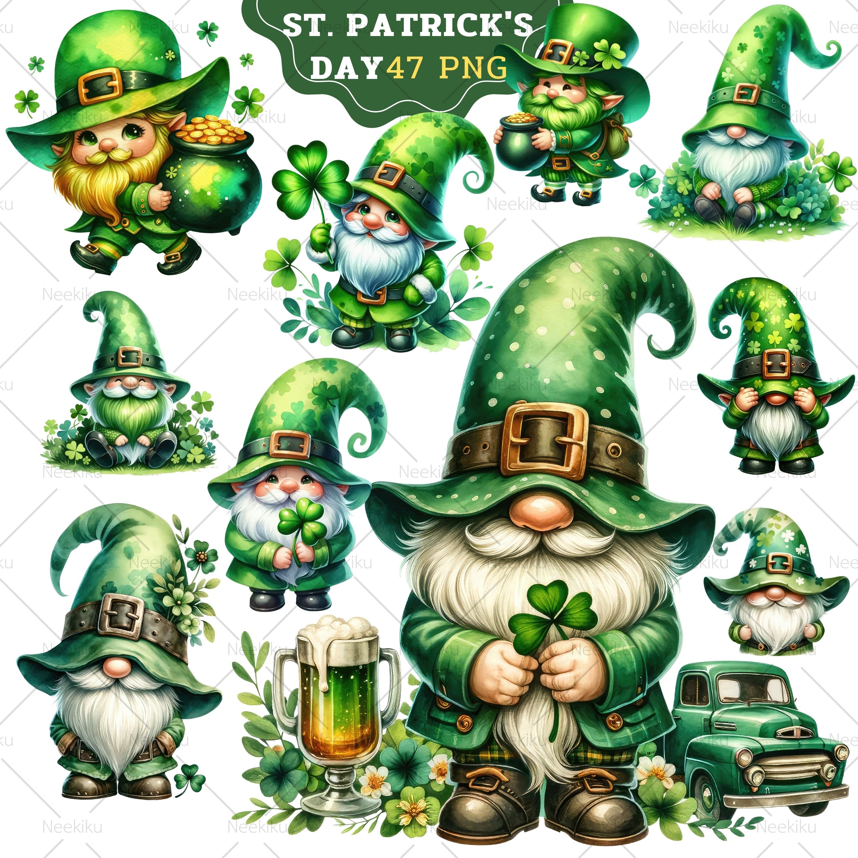Gnome St. Patrick's Day Clipart,nshamrock , Leprechaun Clipart, Hand ...