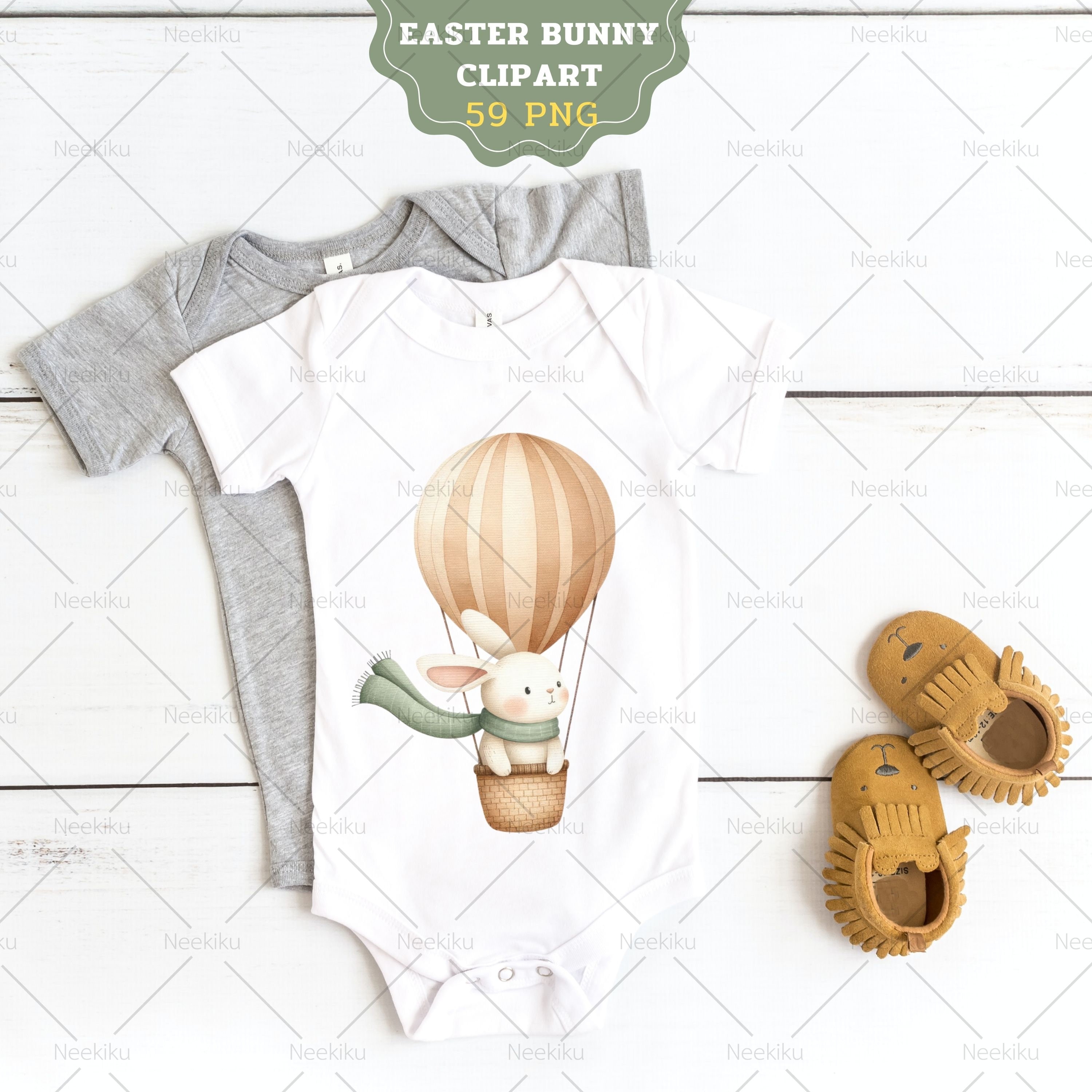 Watercolor Easter Clipart Bundle, Cute Watercolor Bunny Clipart, Easter ...