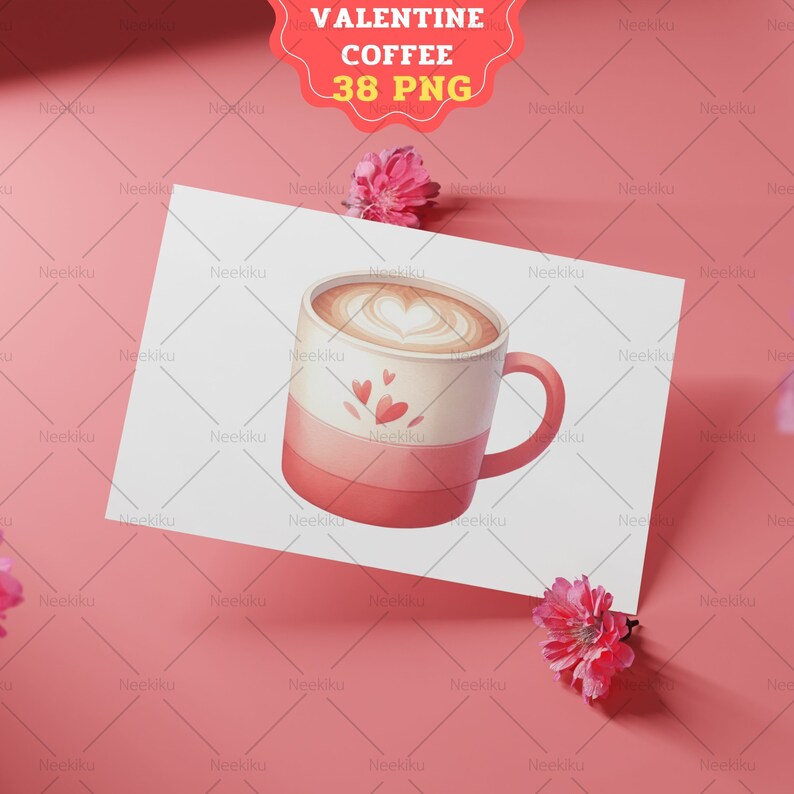 Valentine Coffee Clipart, Watercolor Coffee Mug, Coffee Lover, Latte ...