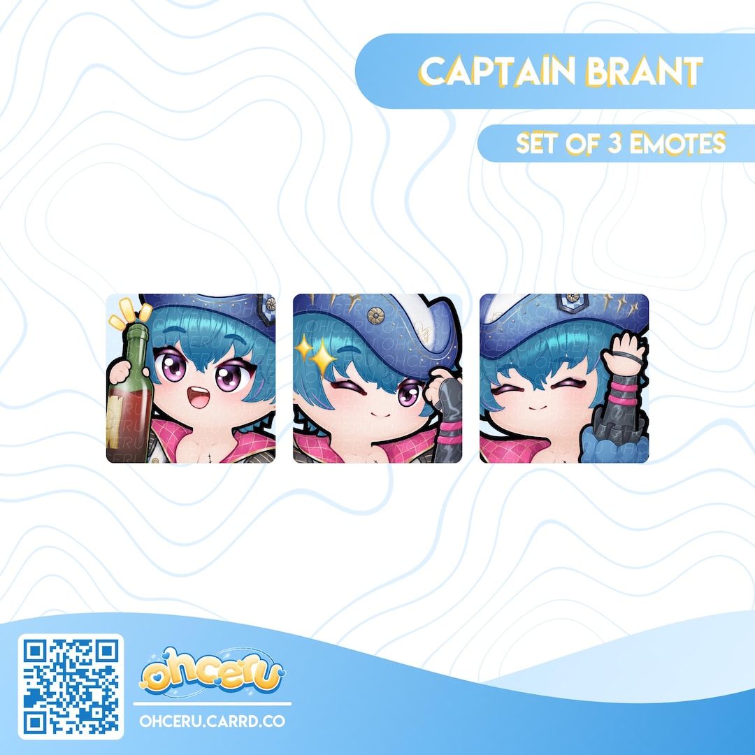 Wuthering Waves Captain Brant Emote Set || 3 Static Emotes for Twitch ...