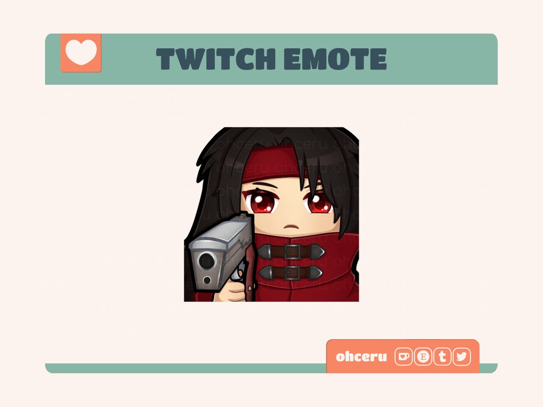 FFVII Vincent Valentine Gun Emote 1 Static Emote for Twitch / Youtube ...