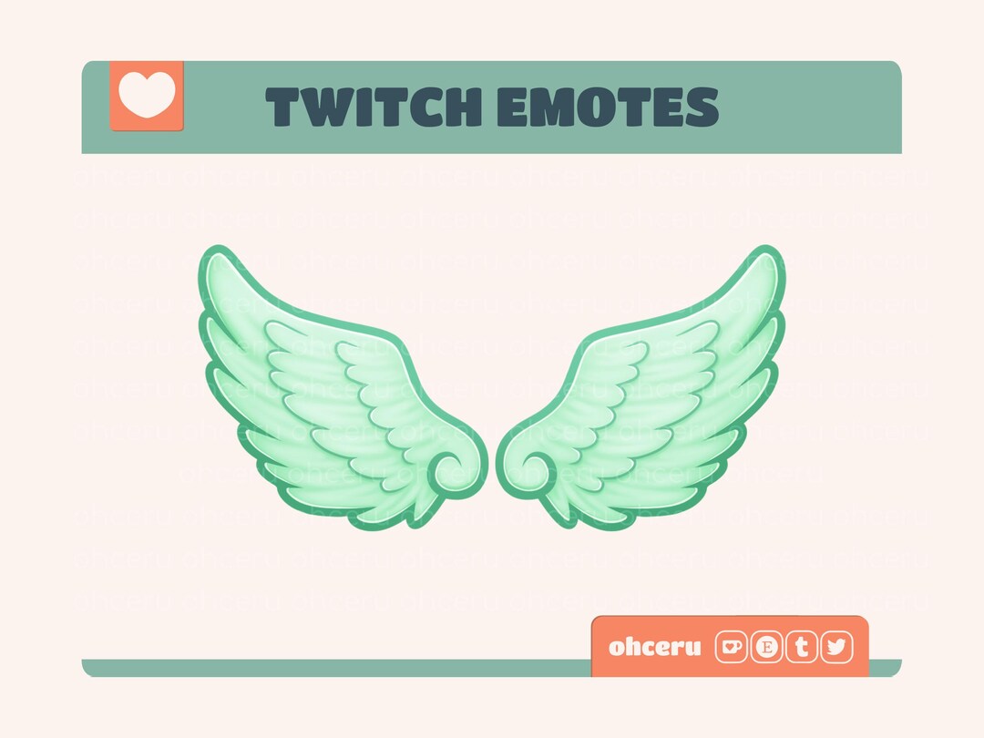 MINT Angel Wings Emote Set || 2 Static Emotes for Twitch / Youtube ...