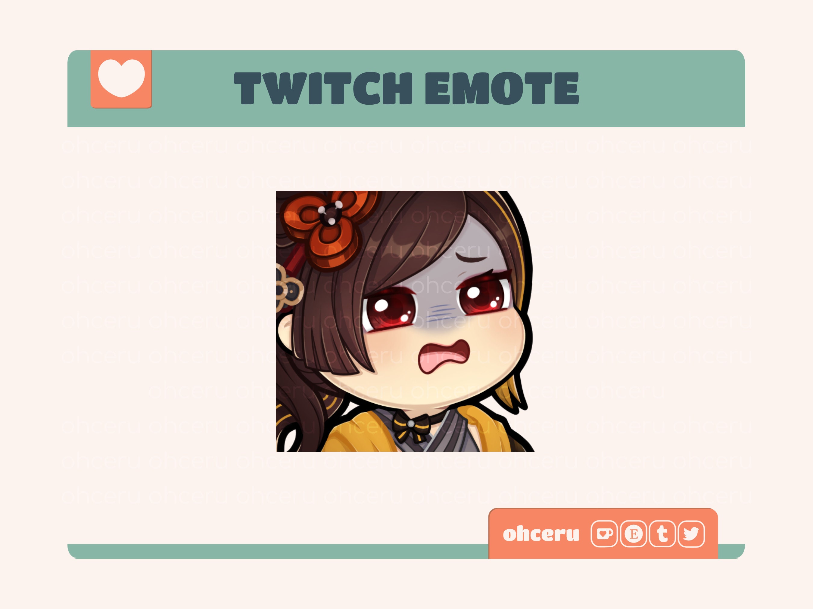 Genshin Impact Chiori EW Disgusted Emote 1 Static Emote for Twitch ...