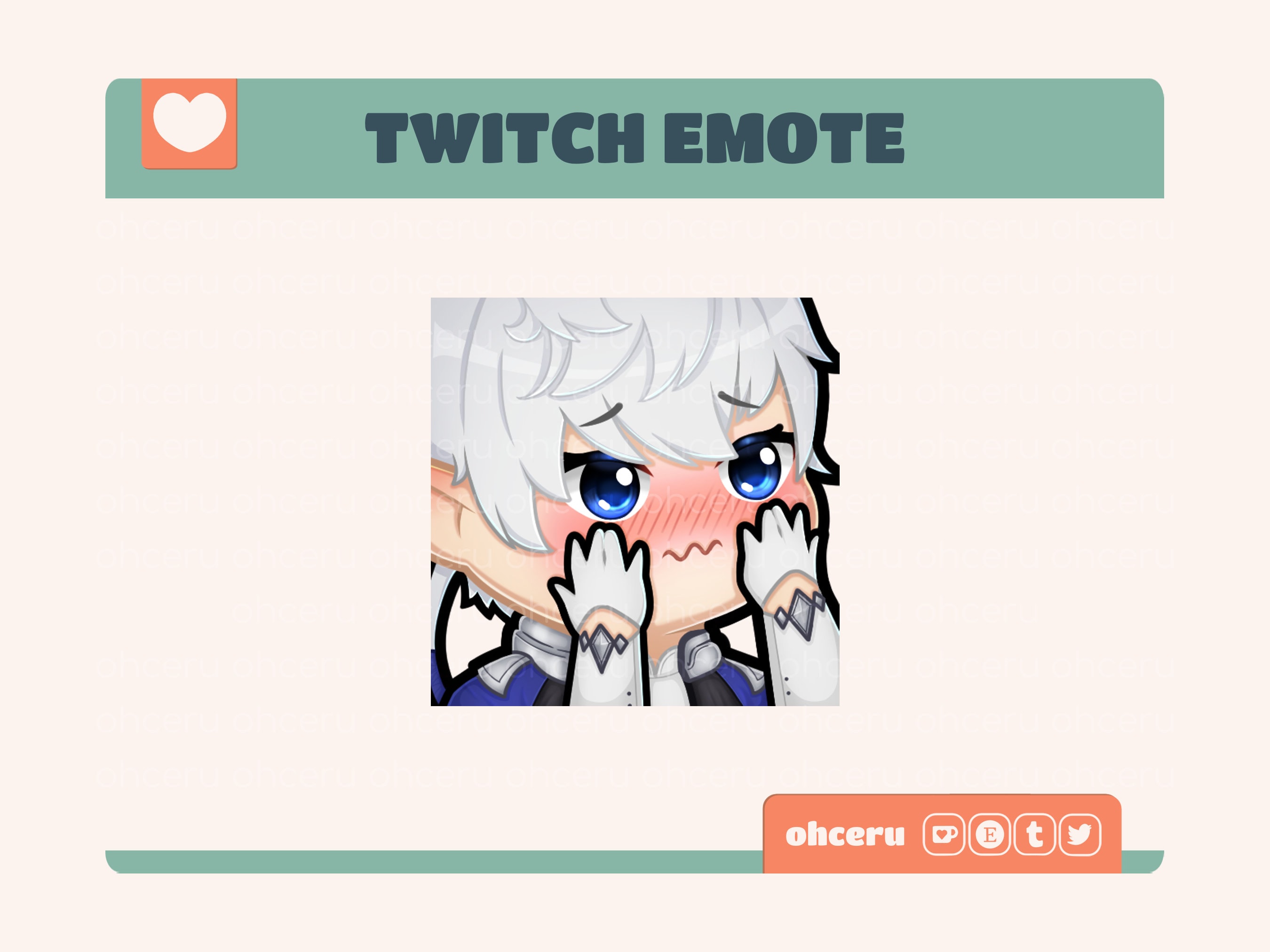 FFXIV Alphinaud Leveilleur Blush Emote || 1 Static Emote for Twitch ...