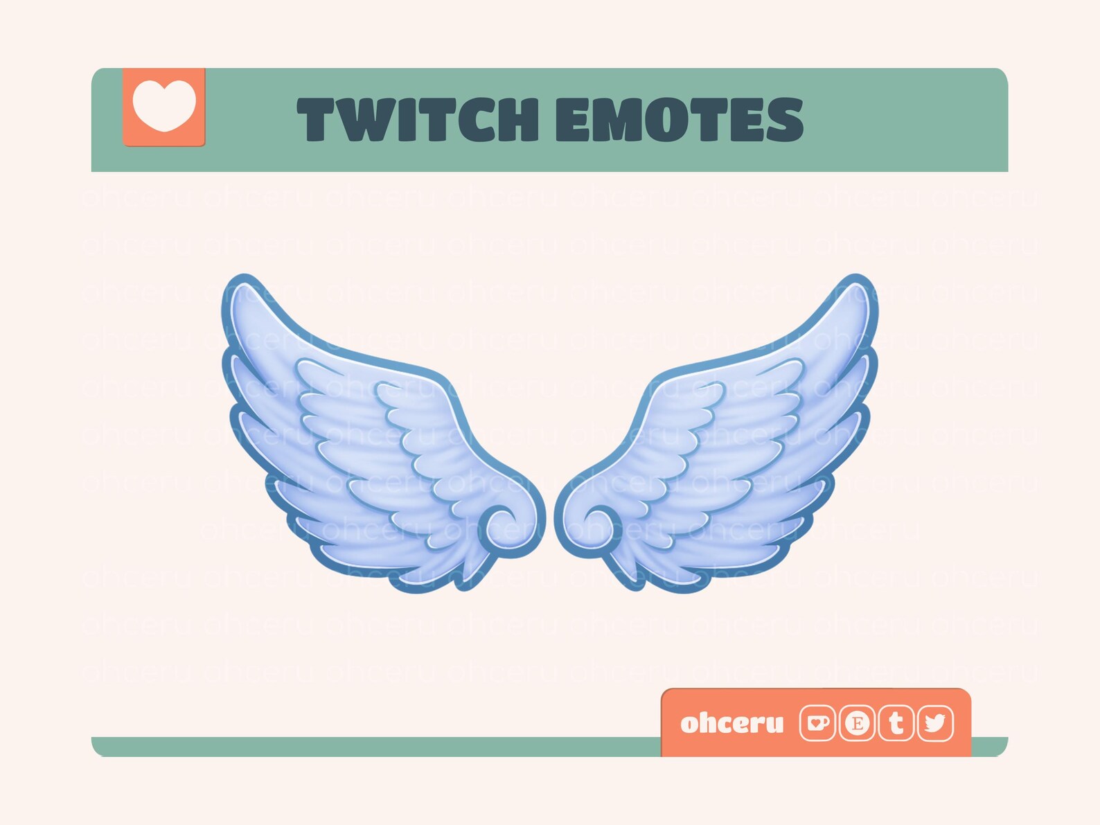 BLUE Angel Wings Emote Set || 2 Static Emotes for Twitch / Youtube ...