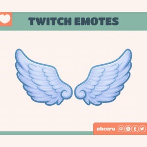 BLUE Angel Wings Emote Set || 2 Static Emotes for Twitch / Youtube ...