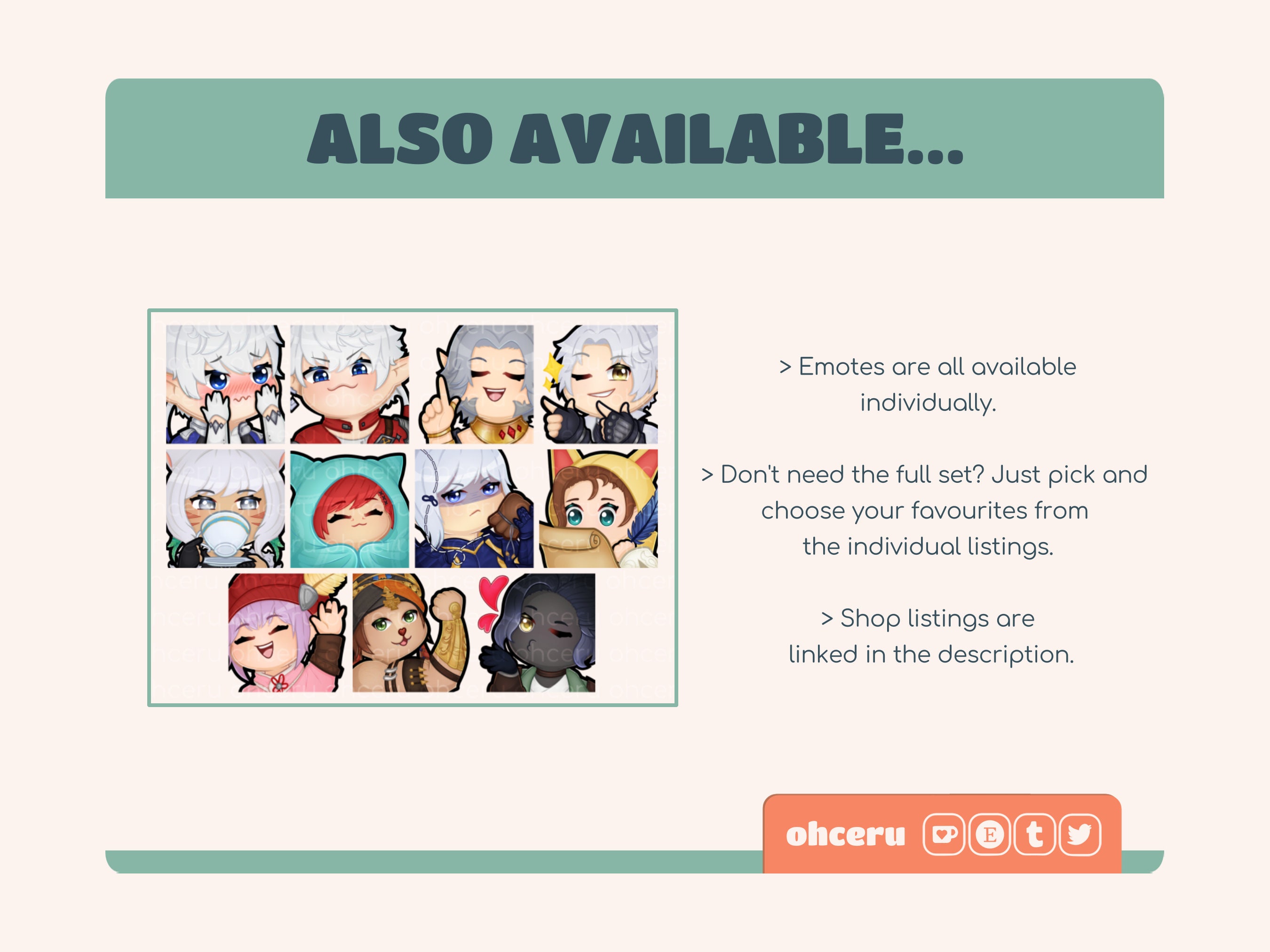 FFXIV Dawntrail Character Emote Set || 11 Emotes for Twitch / Youtube ...