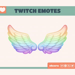 RAINBOW Angel Wings Emote Set || 2 Static Emotes for Twitch / Youtube ...