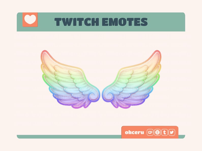 RAINBOW Angel Wings Emote Set || 2 Static Emotes for Twitch / Youtube ...