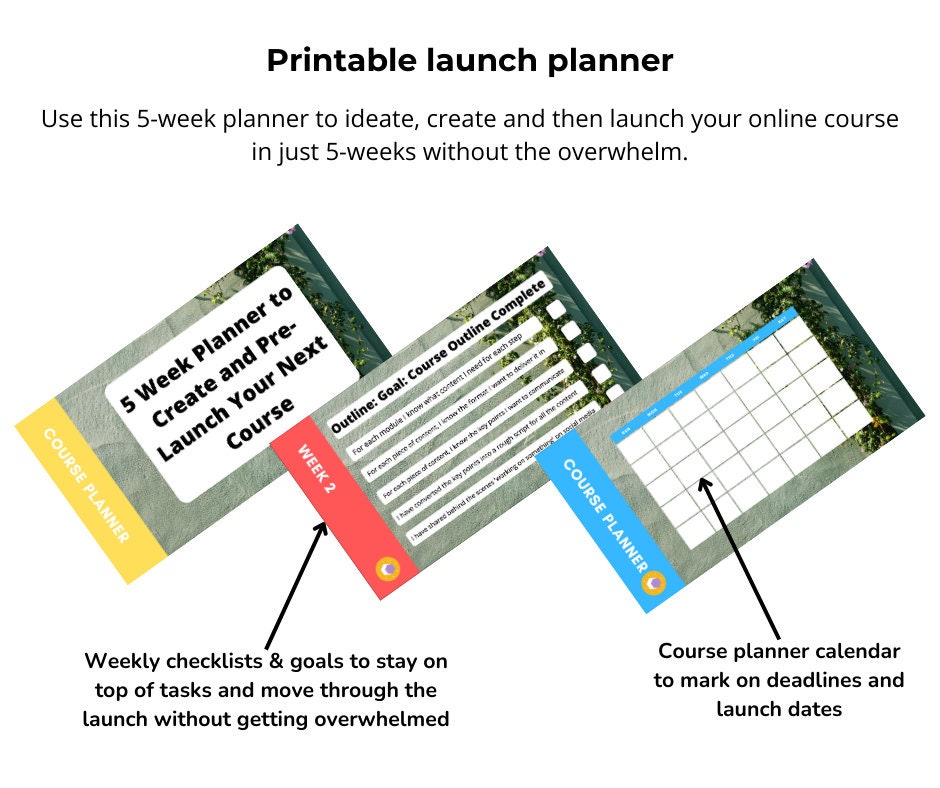 Online Course Template, Planner & Tracker Bundle Pink - Etsy