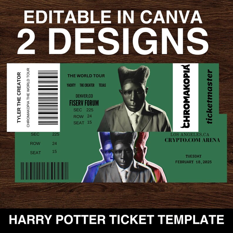 The Creator Chromakopia Tour Concert Ticket,editable Tyler the Creator ...