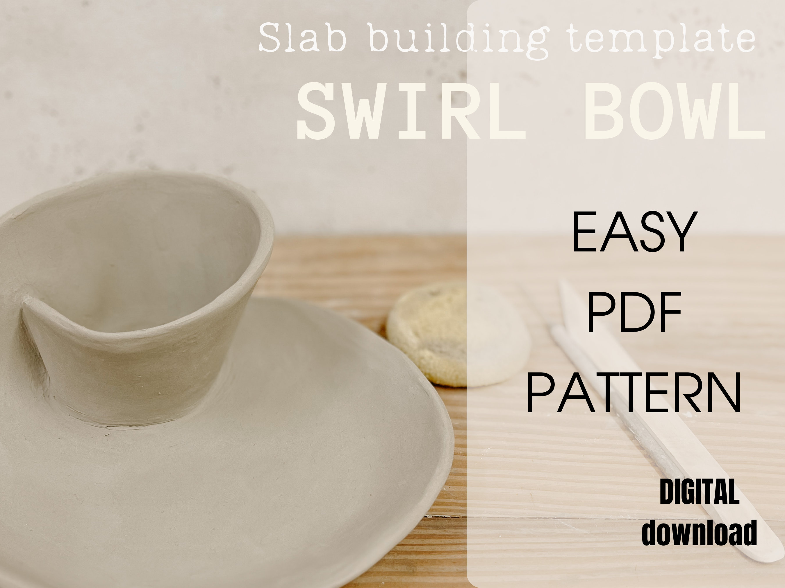 Swirl Bowl Pottery Template, Pottery Tool, Salad Bowl Ceramic Pattern ...