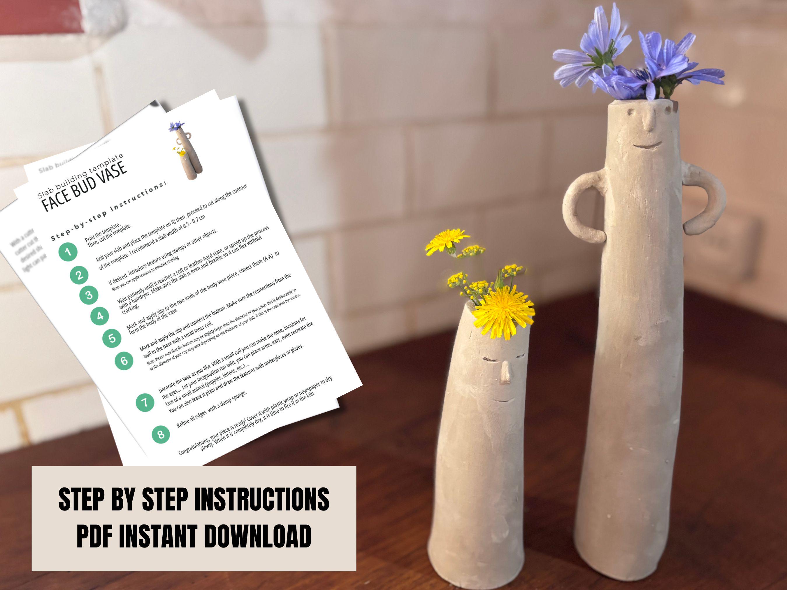 Face Bud Vase Pottery Template: DIY Ceramic Pattern (PDF Pattern) - Etsy
