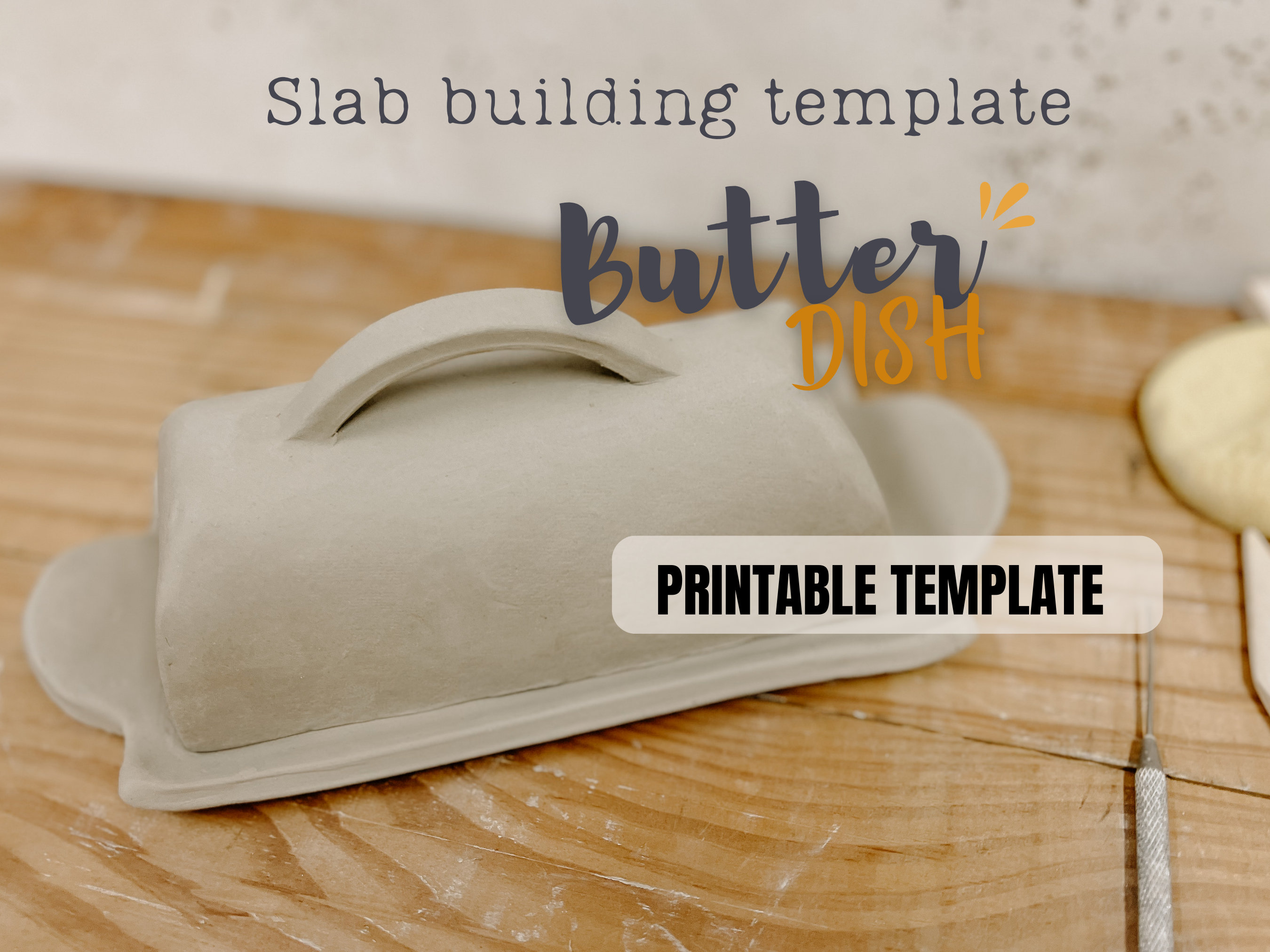 Butter Dish Pottery Template: DIY Slab Building (PDF Pattern) - Etsy