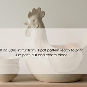 Easter Chicken Basket Pottery Template – Handbuilt Ceramic Hen ...