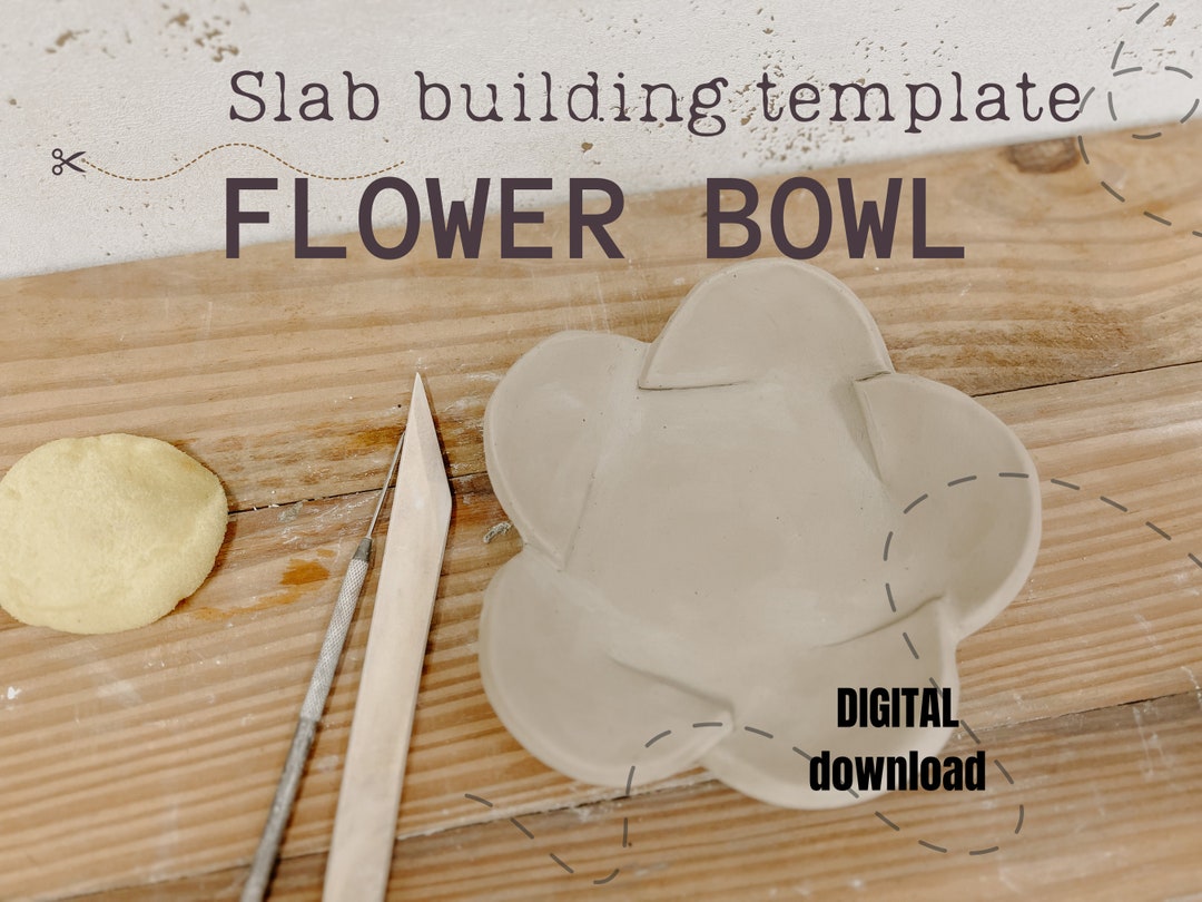 Origami Pottery Template for Slab Building a Flower Bowl, Pottery Tool ...