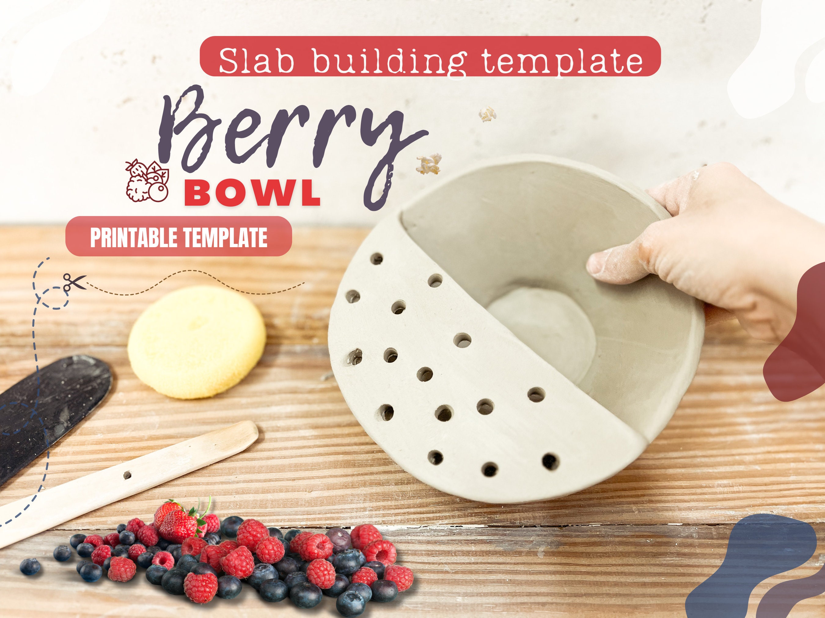 Slab Pottery Berry Bowls HKliving 70s Ceramics: Berry Bowl In Sunset