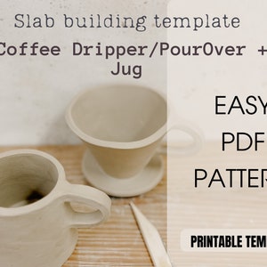 Pottery Pour Over Coffee Set Template: Slab Building Pattern (PDF ...