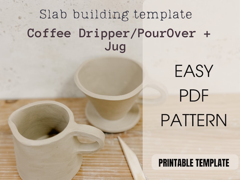 Pottery Pour Over Coffee Set Template: Slab Building Pattern (PDF ...