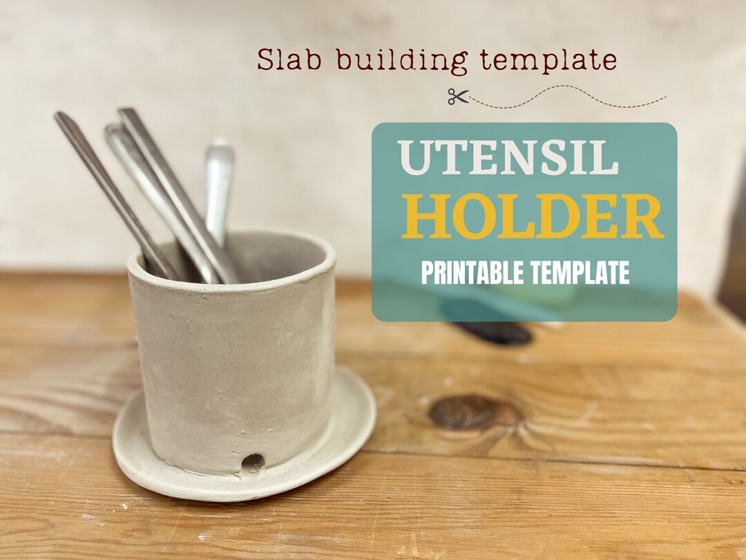 Utensil Holder Slab Building Template, Pottery Template for Slab ...