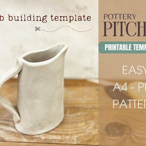 Pottery Pitcher Slab Building Template: DIY Ceramic Jug (PDF Pattern ...