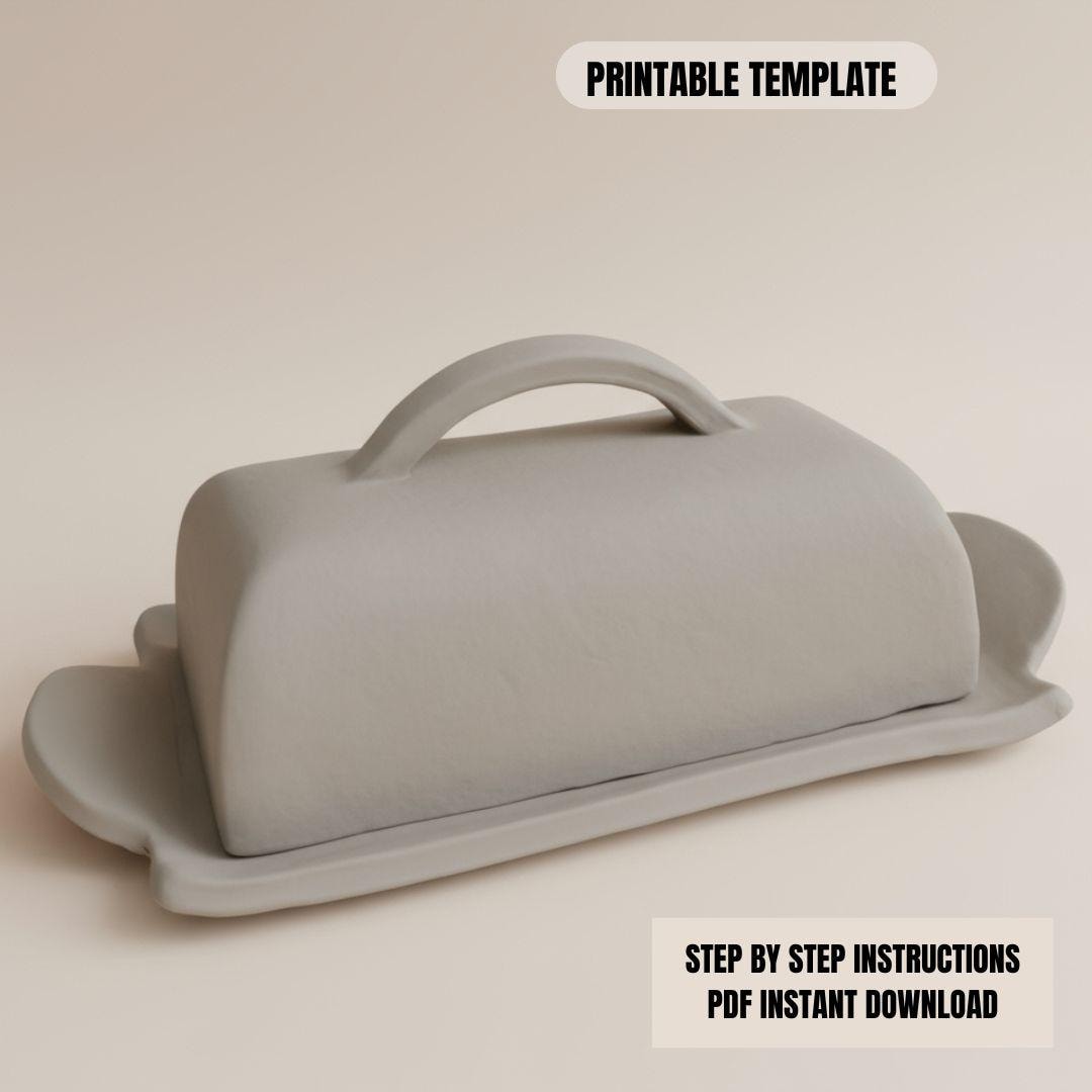Butter Dish Pottery Template: DIY Slab Building (PDF Pattern) - Etsy