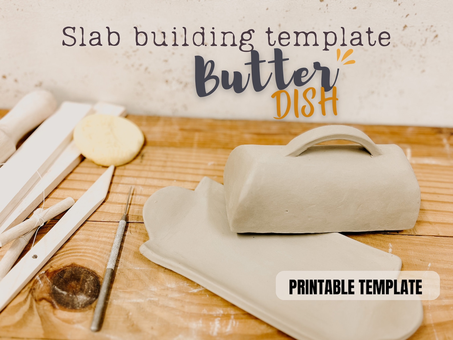 Butter Dish Pottery Template: DIY Slab Building (PDF Pattern) - Etsy