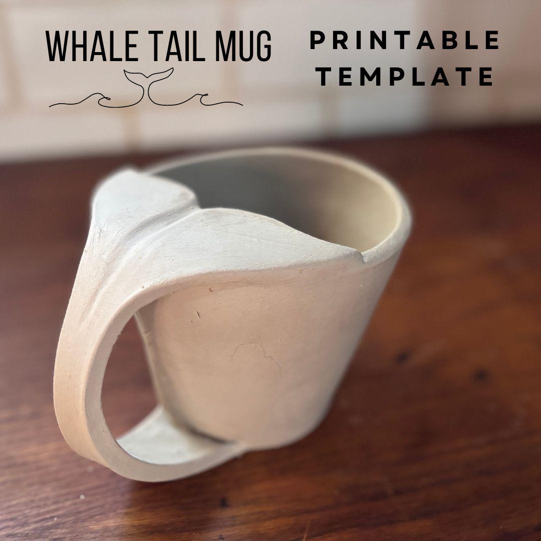 Whale Tail Coffee Mug Pottery Template: Slab Building (PDF Pattern) - Etsy