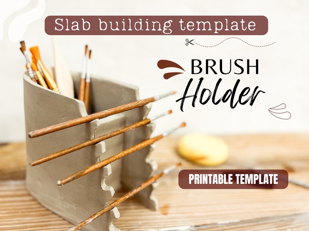Pottery Brush Holder Template: DIY Ceramic Pencil Holder (PDF Pattern ...
