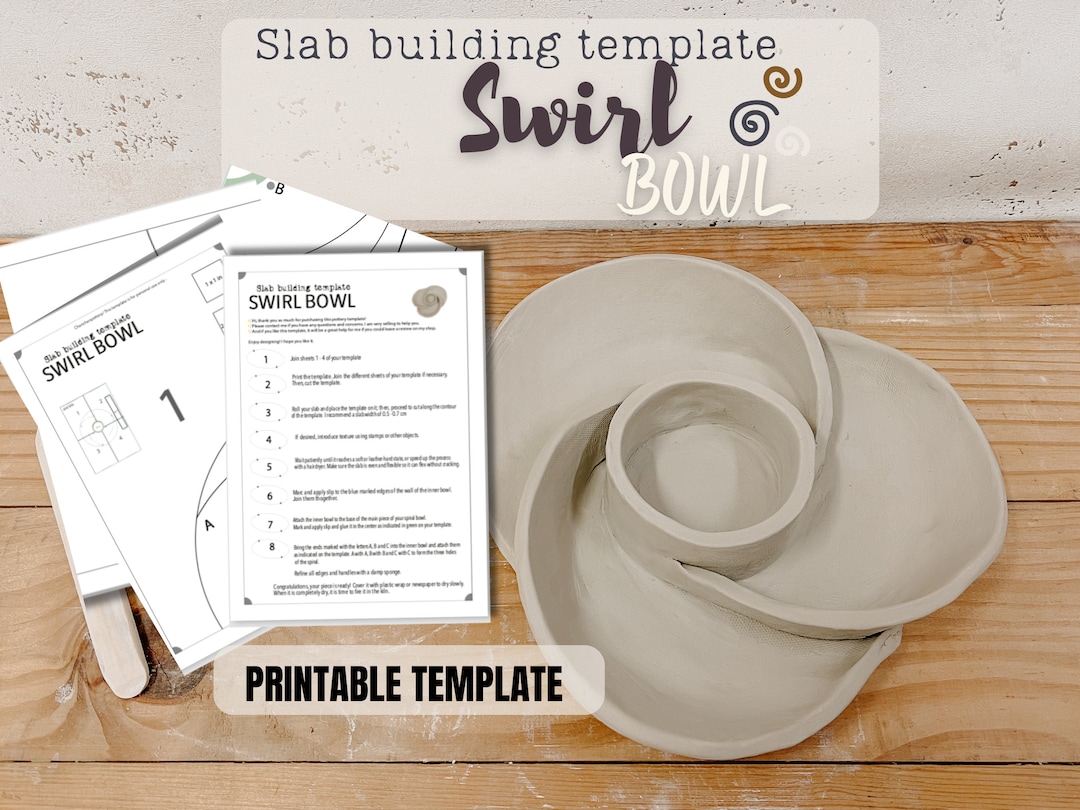 Pottery Template for Slab Building a Salad Bowl , Ceramic Pattern ...